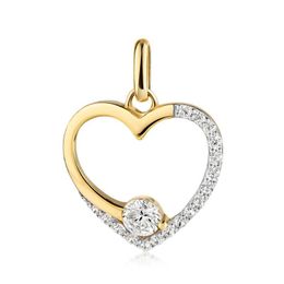 Firetti Damen Kettenanh&auml;nger &raquo;Schmuck Geschenk Gold 333 Halsschmuck Anh&auml;nger Herz&laquo; mit Zirkonia (synth.) gold Gelbgold 333, 0,9 g