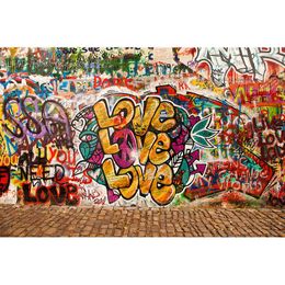 papermoon Fototapete &raquo;Love Graffiti Wand&laquo; bunt Vlies B/L: 3m x 2,2m, Rollen: 1