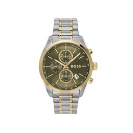 BOSS Herren BOSS Chronograph &raquo;GRAND PRIX 44&laquo; Quarzuhr, Armbanduhr, Herrenuhr, Edelstahlarmband, analog, Tag gold Einheitsgr&ouml;&szlig;e