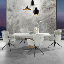 OTTO home Esszimmerstuhl &raquo;Leonidas&laquo; () 2 Stk.Sitz und R&uuml;cken gepolstert, Sitzfl&auml;che in Velourstoff, Sitzh&ouml;he 47 cm grau Polyurethan, Stoff B/H/T: 68cm