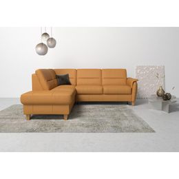 Home Affaire Ecksofa &raquo;Palmera L-Form, B: 236 cm&laquo; optional Schlaffunktion & Bettkasten, Federkern gelb Luxus-Microfaser (100% Polyester);Struktur (100%