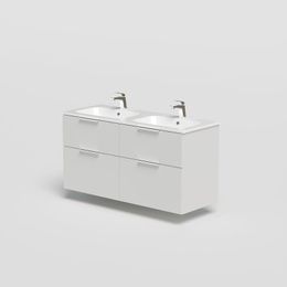 Quelle mit Soft-Close-Funktion, Vollausz&uuml;ge, inkl. Becken, Breite 121 cm wei&szlig; 120cm double, B/H/T: 121cm x 61,8cm x 46cm