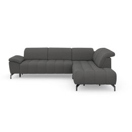 Sit & More sit&more Ecksofa &raquo;Cool L-Form&laquo; wahlweise mit Kopfteilverstellung und Vorziehsitz motorisch grau B/H/T: 272cm x 79cm x 220cm, Luxus-Microfaser Paris, 