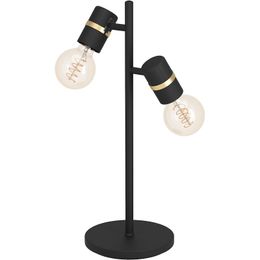 Eglo Tischleuchte &raquo;LURONE&laquo; E27 1 Stk. Tischleuchte in schwarz und messing aus Stahl - exkl. E27 - 10W schwarz H: 50cm, 1 Stk.