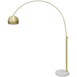 Salesfever Bogenlampe &raquo;Clara&laquo; E27 Fu&szlig; aus Marmor wei&szlig; 1, &Oslash; 30cm H: 181cm