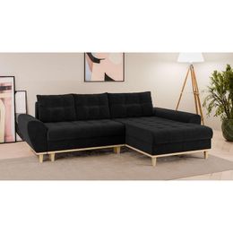 Home Affaire Ecksofa &raquo;Ahrdorf mit Bettfunktion und Bettkasten, Ma&szlig;e: B/H/T 268/86/175 cm&laquo; L-Form mit 3 R&uuml;ckenkissen und moderne gerundete Armlehnen 