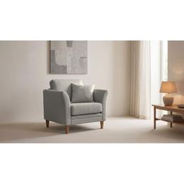 OTTO home Sessel &raquo;Arellano, Breite 93 cm&laquo; klassisches Design, mit Massivholzf&uuml;&szlig;en, Webstoff fein beige 100% polyester Webstoff fein, B/H/T: 93cm x 