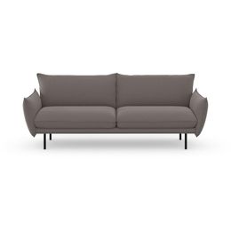 OTTO home 3-Sitzer &raquo;Stine&laquo; Besonderes Design durch Kissenoptik und Keder grau Struktur (100% Polyester);Struktur weich (85% Polyester/15% Nylon);