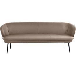 K+w Komfort & Wohnen K+W Komfort & Wohnen Polsterbank &raquo;ZOOM&laquo; 3-Sitzer Polsterbank mit dekorativen Keder grau B/H/T: 222cm x 87cm x 66cm, Leder Longlife BRONCO