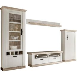 Home Affaire Wohnwand &raquo;Florenz, Anbauwand im Landhausstil, Komplettset mit Metallgriffen&laquo; Set, 4 Stk. tlg. wei&szlig; B/H/T: 296cmcm