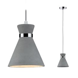 Paulmann Pendelleuchte &raquo;Verve IP44 max. 20W Grau/Chrom 230V Beton/Metall&laquo; E27 1 Stk. E27 grau 1, &Oslash; 20cm, 1 Stk.