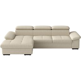 Sit & More sit&more Ecksofa &raquo;Viola, L-Form, B: 260 cm&laquo; optional Schlaffunktion,inkl Armteil- & Kopfteilverstellung beige 100% Polyester B/H/T: 260cm x 73cm x 