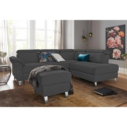 Sit & More sit&more Ecksofa &raquo;Arngast L-Form&laquo; inklusive Kopfteilverstellung und Federkern grau B/H/T: 245cm x 84cm x 194cm, Luxus-Microfaser ALTARA NUBUCK , 