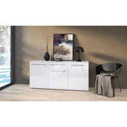 OTTO home Kommode &raquo;Piano&laquo; (H/B/T): 84,6/180/45,2cm, Hochglanz UV lackiert, Soft-Close Funktion wei&szlig; Holzwerkstoff B/H/T: 180cm x 84,6cm x 45,2cm, 1 