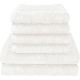 Dyckhoff Handtuch Set &raquo;City Lights&laquo; Set 6 Stk. Walkfrottier 4 Handt&uuml;cher (50x100cm), 2 Duscht&uuml;cher (70x140cm) wei&szlig; Walkfrottier, Obermaterial: 100% Baumwolle 6