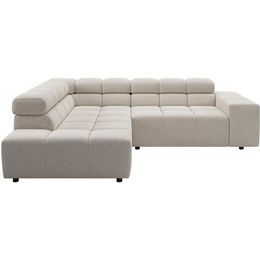 Home Affaire Ecksofa &raquo;Ancona, Ecksofa, incl. Kopfteilverstellung, Breite 249 cm, L-Form&laquo; wahlweise elektrische Sitztiefenverstellung beige 100% 