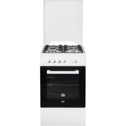 Beko Gas-Standherd &raquo;FSG52010FW&laquo; Herausnehmbares Innenglas &ndash; f&uuml;r eine besonders einfache Reinigung wei&szlig; Einfache Bedienung durch Drehkn&ouml;pfe am Backofen