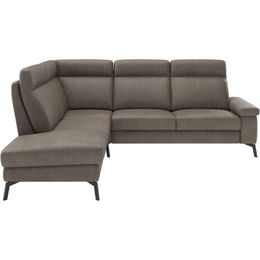 Home Affaire Ecksofa &raquo;Nalani, optionaler Sitzauszug, Breite: 252 cm&laquo; Komfortabler Federkernsitz, gro&szlig;z&uuml;gige Ecke, klappbare Armlehne 100% Leder B/H/T: