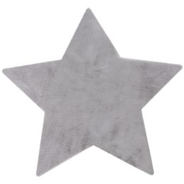 Kayoom Kinderteppich &raquo;Lille 868&laquo; sternf&ouml;rmig 15 mm H&ouml;he Kurzflor, Rabbit, weich flauschig, Stern Kontur Polyester B : 86cm &Oslash; 86cm 1 Stk., 15mm, L: 86cm &Oslash; 