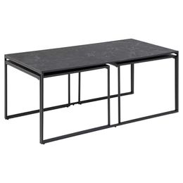 ACTONA GROUP Beistelltisch &raquo;Infinity&laquo; Set, 3 St&uuml;ck, Satz mit Tischen, Schlittenbeine aus schwarzem Metall, (Set, 2 st) schwarz B/H/T: 120cm x 48cm x 