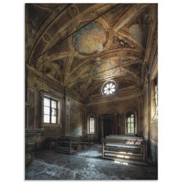 Artland Wandbild &raquo;Lost Place Alte Kirche Architektur&laquo; Geb&auml;ude 1 Stk. tlg. als Alubild, Leinwandbild in verschied. Gr&ouml;&szlig;en braun B/H/T: 45cm x 60cm, Alu-Dibond-