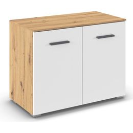 Rauch Kommode &raquo;Gamma&laquo; Breite 80 cm / H&ouml;he 61 cm, verschiedene Griffvarianten/-Farben, mit 2 T&uuml;ren, verstellbaren B&ouml;den und viel Stauraum MADE IN 