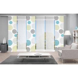 Vision S Schiebegardine &raquo;6ER SET BORDEN&laquo; Paneelwagen 6 Stk. tlg. HxB: 260x60, Schiebevorhang 6er Set Digitaldruck blau Polyester 260cm, Paneelwagen, 60cm