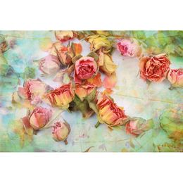 papermoon Fototapete &raquo;Vintage Rosen&laquo; bunt Vlies B/L: 3m x 2,23m, Bahnen: 6 Stk.