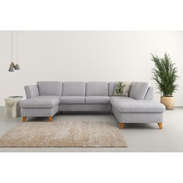 Home Affaire Wohnlandschaft &raquo;Trelleborg U-Form&laquo; Federkern-Polsterung, wahlweise mit Schlaffunktion und Stauraum silber 100% Polyester B/H/T: 307cm x 