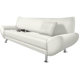 Home Affaire 3-Sitzer &raquo;Saltare elegant & komfortabel, toller Designfu&szlig;, bequem, Breite 205cm&laquo; wei&szlig; Kunstleder SOFTLUX ;Luxus-Microfaser ALCAZAR (100% 