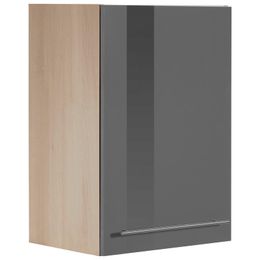 Optifit H&auml;ngeschrank &raquo;Bern&laquo; Breite 50 cm, 70 cm hoch, mit 1 T&uuml;r, mit Metallgriff grau akaziefarben, B/H/T: 50cm x 70,4cm x 34,9cm, T&uuml;ren: 1 Stk.