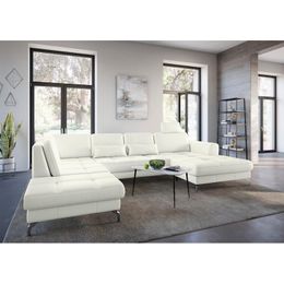Sit & More sit&more Wohnlandschaft &raquo;Bendigo U-Form&laquo; inklusive Sitztiefenverstellung, Bodenfreiheit 12 cm, in 2 Fu&szlig;farben wei&szlig; B/H/T: 332cm x 84cm x 226cm, 