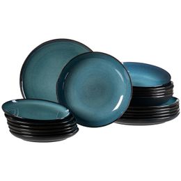 Ritzenhoff & Breker Tafelservice &raquo;Bali&laquo; Teller Set, Porzellan, skandinavisch-schlichter Touch, &Oslash; 21,5 cm blau Steinzeug 18 Stk.
