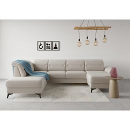Sit & More sit&more Wohnlandschaft &raquo;Sinatra U-Form&laquo; optional mit Kopfteilverstellung und Armteilfunktion, Metallf&uuml;&szlig;e grau 100% Polyester B/H/T: 326cm x 85cm x 