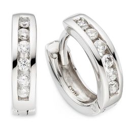 Bruno Banani Damen Paar Creolen &raquo;Schmuck Geschenk Silbercreolen&laquo; mit Zirkonia (synth.) 10,3mm, Silber 925 (Sterlingsilber)