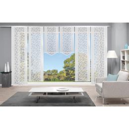 Home Wohnideen Schiebegardine &raquo;JENNA&laquo; Klettband 6 Stk. tlg. Schiebevorhang Jacquard Set, HxB: 245x57 wei&szlig; Polyester 245cm, Klettband, 57cm