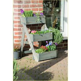Dobar Pflanzentreppe BxTxH: 60x70x90 cm grau Holzwerkstoff B/H/T: 60cm x 90cm x 70cm