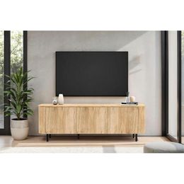 Home Affaire Lowboard &raquo;Murano, 181 cm breit, 3 T&uuml;ren, TV-Schrank, TV-Kommode, Medienboard&laquo; Formgebogenes MDF, Stirnseiten mit Rundung, F&uuml;&szlig;e und Griffe