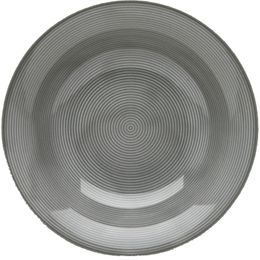 Van Well Pastateller &raquo;Teller Set, Jive, tiefer Teller 20 cm, 6 St&uuml;ck&laquo; dezentes Spiraldekor, sp&uuml;lmaschinen-und mikrowellengeeignet grau Porzellan 20cm