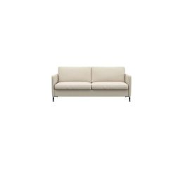 FLEXLUX 2,5-Sitzer &raquo;Fiore, super bequem durch hochwertigen Sitzaufbau mit Kaltschaum&laquo; schmale Armlehnen, F&uuml;&szlig;e Alu+schwarz wei&szlig; 100% Echteder B/H/T: 