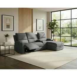 OTTO home Ecksofa &raquo;NAPORI Struktur, Multimediasofa, 3er Kinosessel XXL, L-Form&laquo; Kinosofa, manuelle o. elektr. Relaxfunktion, Staufach, Getr&auml;nkehalter 
