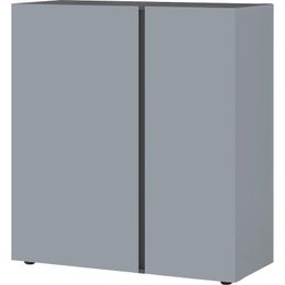 Germania Kommode &raquo;Mesa&laquo; mit Glasfronten grau B/H/T: 94cm x 103cm x 43cm, 2 Stk.