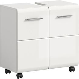 Welltime Waschbeckenunterschrank &raquo;FLORENZ, Breite 60cm, inkl. Siphonausschnitt, mit T&uuml;ren oder Sch&uuml;ben&laquo; TOPSELLER!, hochwertige MDF Front, Griff 