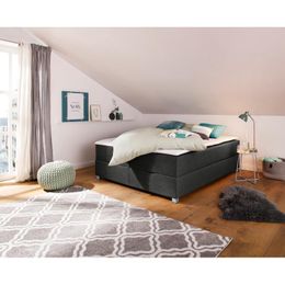 Home Affaire Boxbett &raquo;Alexis&laquo; ohne Kopfteil - ideal f&uuml;r R&auml;ume mit Dachschr&auml;gen; in 4 Breiten grau Struktur fein (100% Polyester) Struktur fein, 