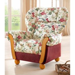 Home Affaire Sessel &raquo;Milano, bequemer Ohrensessel im Landhaus-Stil, Breite 99cm&laquo; Hochlehnsessel rot Chenille (70% Polyacryl, 30% Polyester);Chenille (