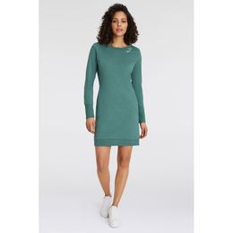 Ragwear Damen Sweatkleid &raquo;MENITA O&laquo; Eingrifftaschen mit veganer 3 Knopf-Applikation gr&uuml;n XS (34), N-Gr