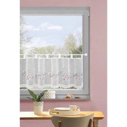 Home Wohnideen Scheibengardine &raquo;ELLY&laquo; Schlaufen 1 Stk. tlg. Cafehaus,Leinenstruktur,bestickt rosa Leinenstruktur, Polyester 45cm, Schlaufen, 120cm