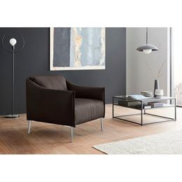 W.Schillig Cocktailsessel &raquo;sally Designsessel, Loungesessel, bequem, tolle Verarbeitungsdetails&laquo; mit Metallf&uuml;&szlig;en in Chrom gl&auml;nzend braun Longlife Xtra