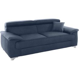 DOMO collection 2-Sitzer &raquo;Mira inklusive Kopfteilverstellung f&uuml;r mehr Wohlf&uuml;hlkomfort&laquo; elegant und modern, komfortabel, frei im Raum stellbar blau 