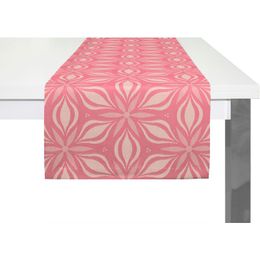 Adam Tischl&auml;ufer &raquo;Retro Floret&laquo; pink Bio-Baumwolle B/L: 50cm x 150cm